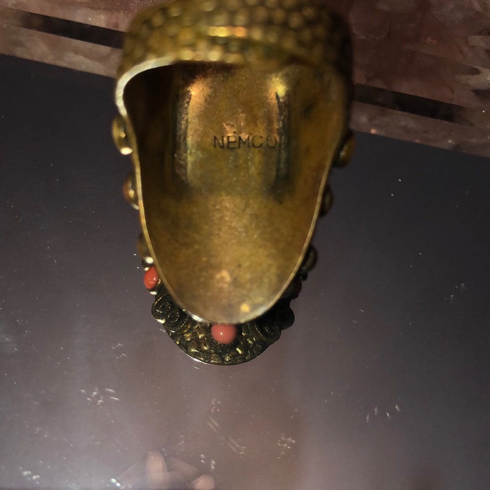 Antique Nemco 1930s Molded Glass Ring - Gem